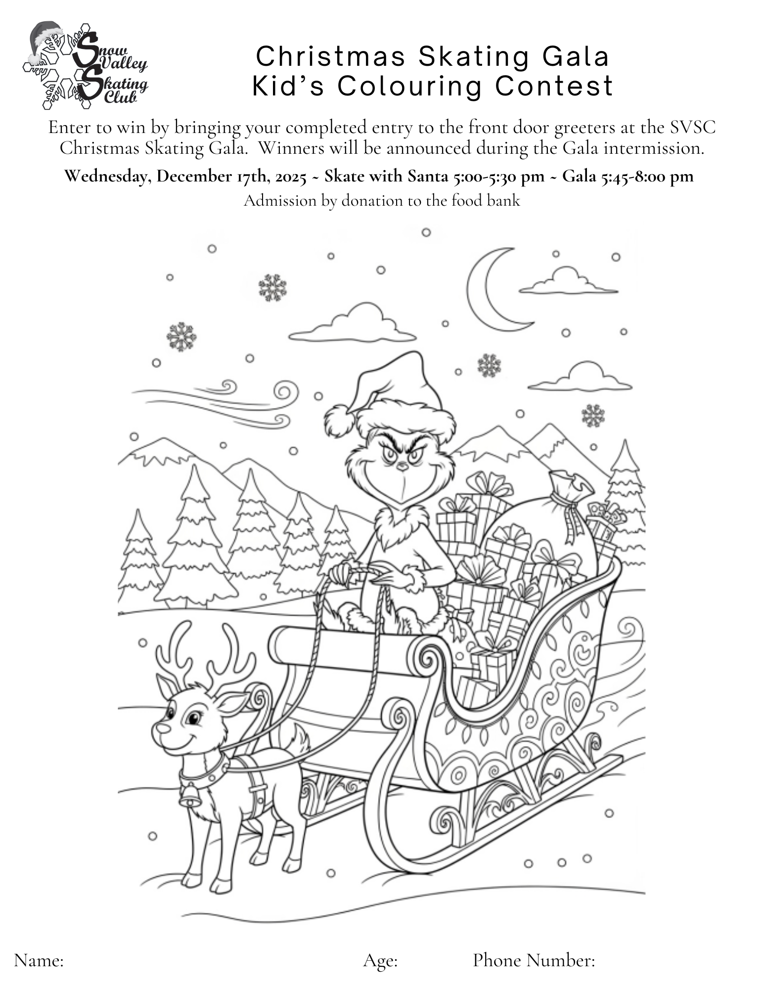 Gala Kid's Colouring Contest :: Snow Valley Skating Club